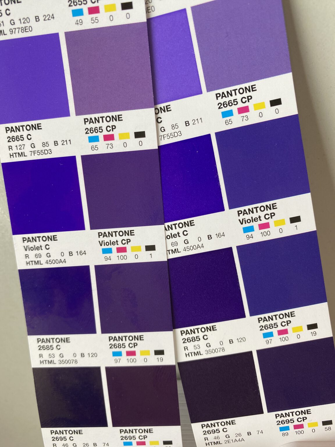 PANTONE Color Bridge Coated Comparison 2023 and 2022 CMYK an Solid ...